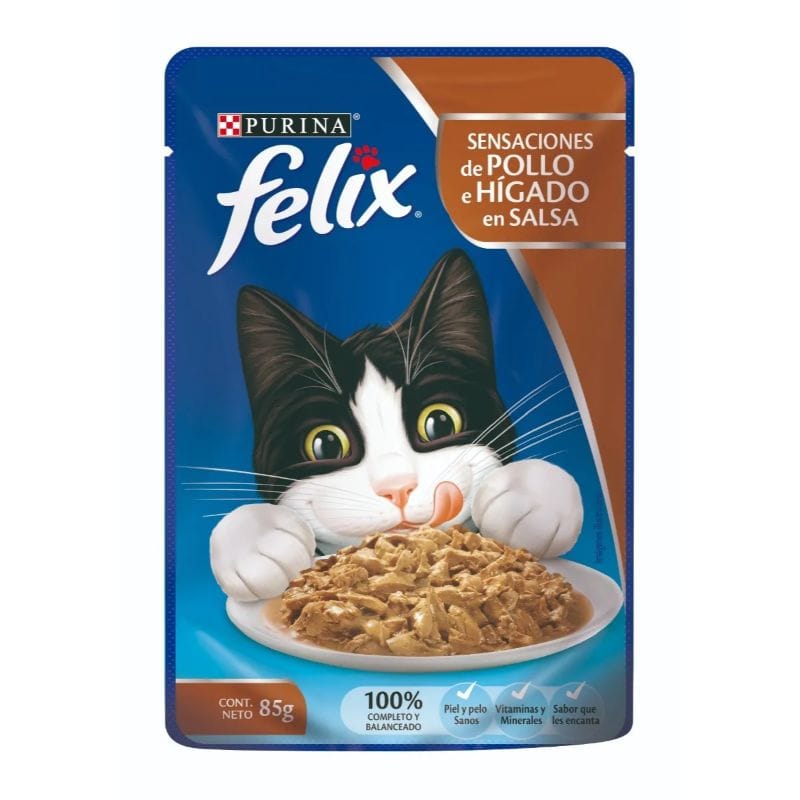 Felix Pouch Gato Pollo E Higado 85 Gr 15 Unidades | Veterinaria Juncal
